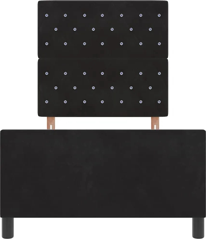 Postel s boxspringem s čelo Černá 100 x 200 cm samet 3344857