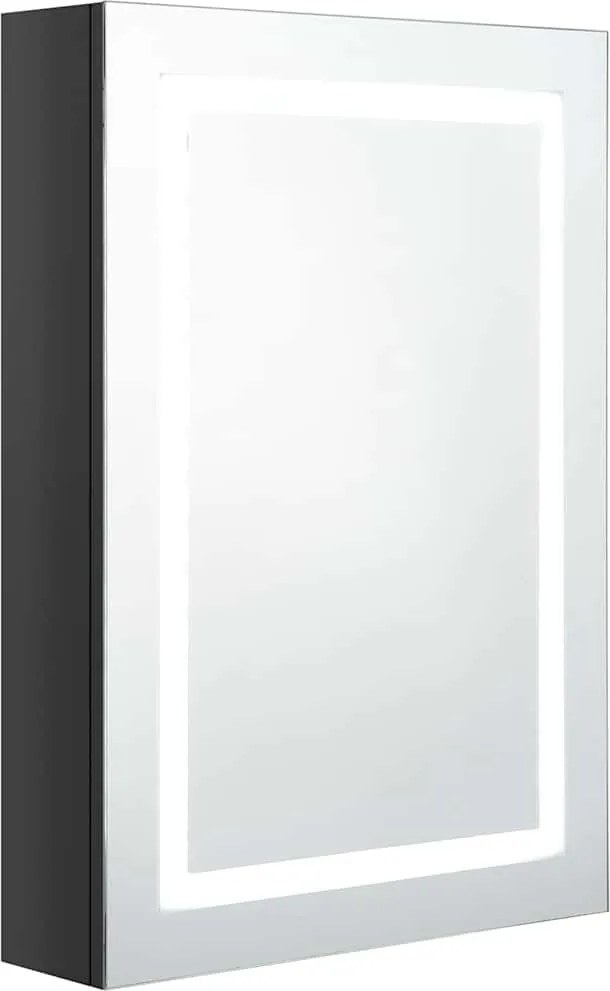 LED koupelnová skříňka se zrcadlem zářivě černá 50 x 13 x 70 cm 326489
