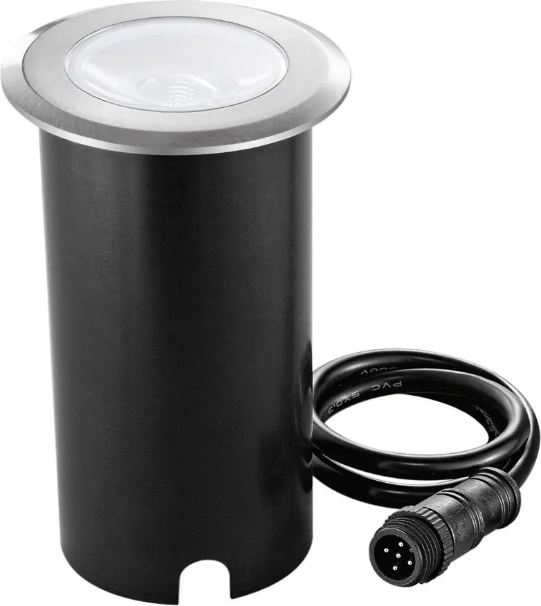 FAN LED-RUNNER-Q8-24V Venkovní svítidlo pochozí LED RUNNER DC 24 V hranaté nikl hliník 10 W 1020 lm RGBW IP67 7,5x8,5 cm - FANEUROPE