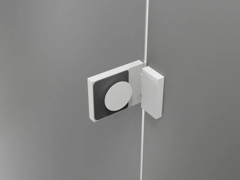Mexen Lunar-B L, sklápěcí sprchový kout levý 90 x 70 cm, 8mm čiré sklo, bílý profil, 832L-090-070-20-00-L