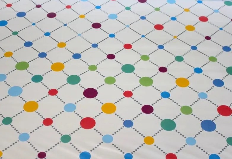 Ubrus PVC Mirabella DC-445A - Barevné puntíky, 140cm x 20m
