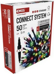Propojovací vánoční řetěz bez zdroje EMOS Connecting D1AM02 ZY2176 50LED 5m multicolor