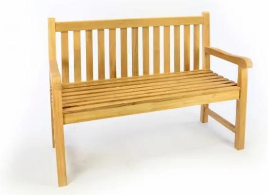 Zahradní dřevěná lavice DIVERO - neošetřené týkové dřevo - 120 cm Divero D50386