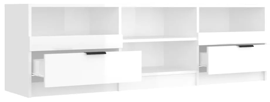 TV skříňka lesklá bílá 150 x 33,5 x 45 cm kompozitní dřevo - Default Title