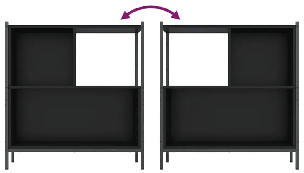 Petromila Knihovna černá 72 x 28 x 77,5 cm kompozitní dřevo