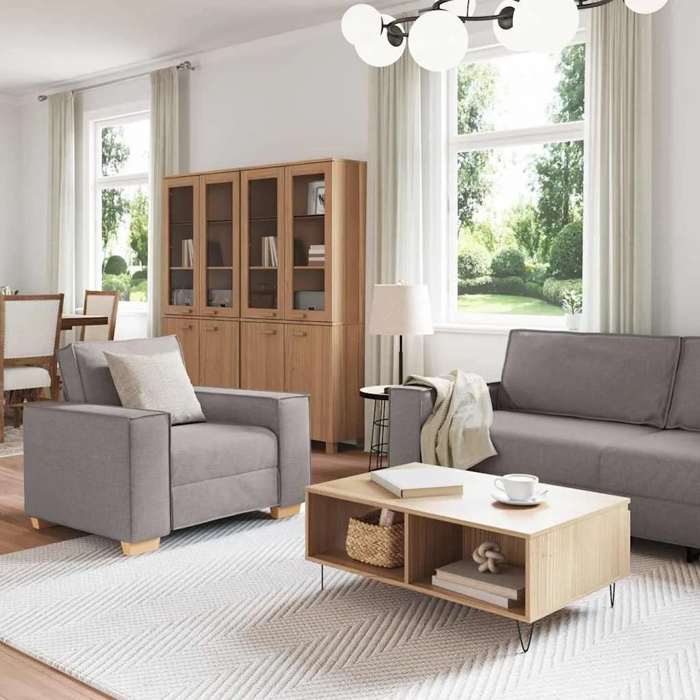 Pohovka 3 ks Taupe Lněná směs 3324615