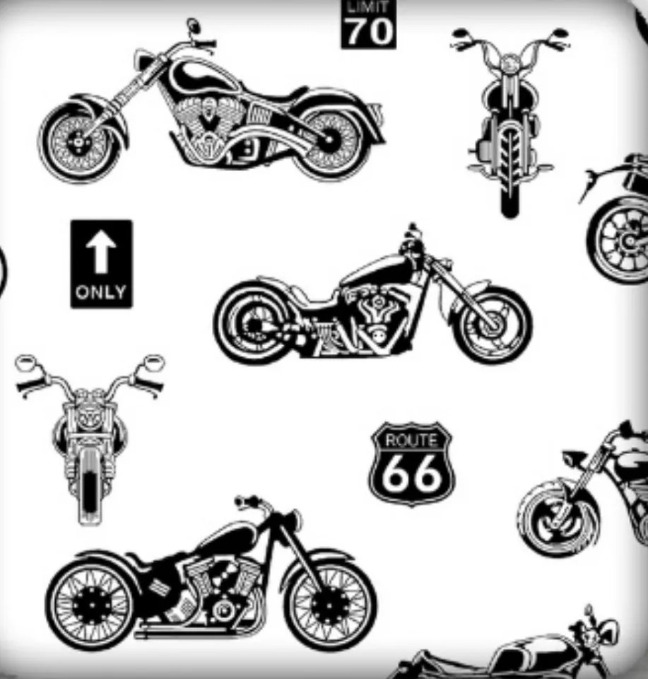 Povlečení bavlněné Motorky TiaHome - 1x Polštář 90x70cm, 1x Přikrývka 140x200cm