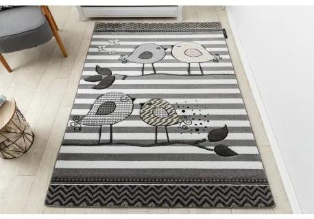 koberec PETIT PTÁCI, šedý velikost 140x190 cm | krásné koberce cz