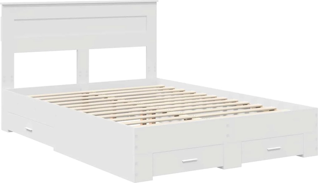 Rám postele se zásuvkou Bílá 160 x 200 cm Kompozitní dřevo 3409966
