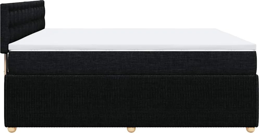 Box spring postel s matrací černá 200x200 cm textil 3289879