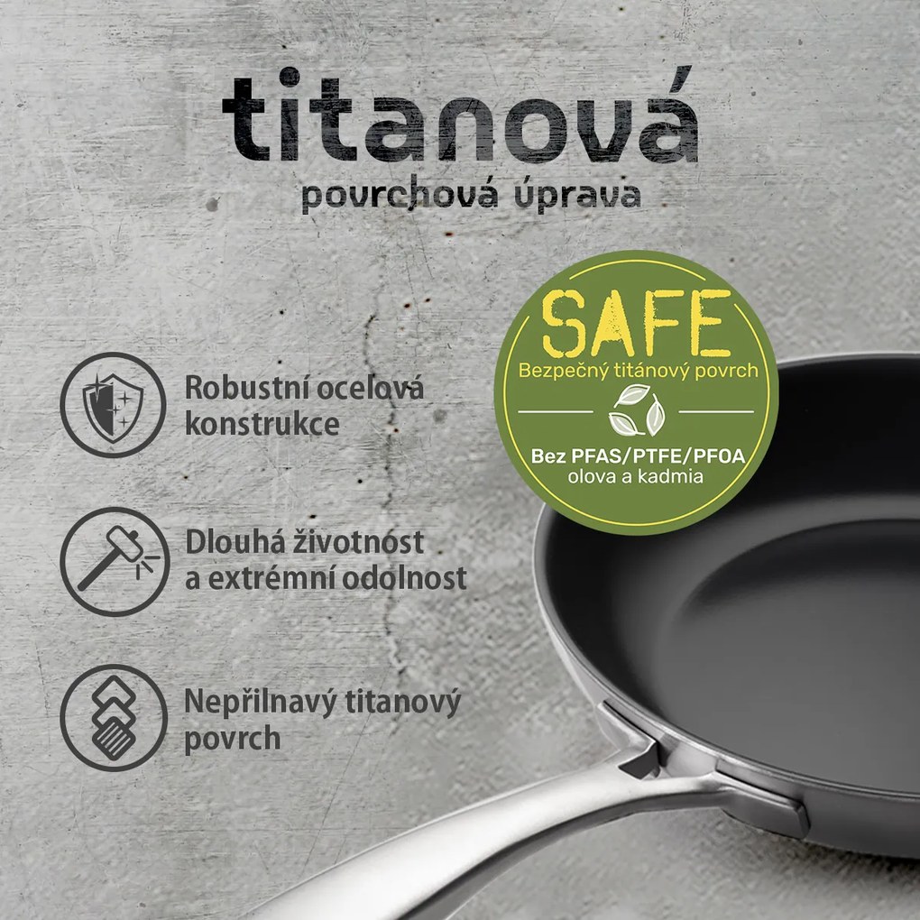 Pánev s titanovým povrchem Ø 28 cm V: 5,5 cm — Sirius Terra Multi-layer Lunasol - 601207