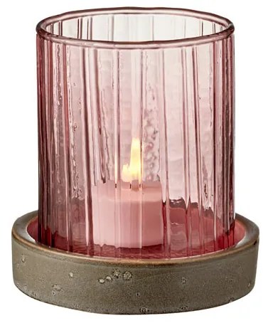 Bitz Svícen s LED svíčkou s časovačem 11 cm Pink