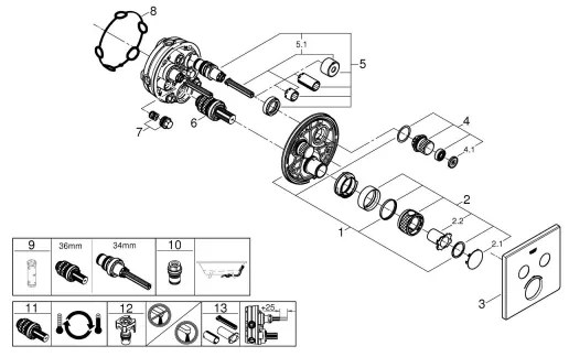 GROHE 29124000 - Termostat GROHTHERM SMARTCONTROL lesklý chrom