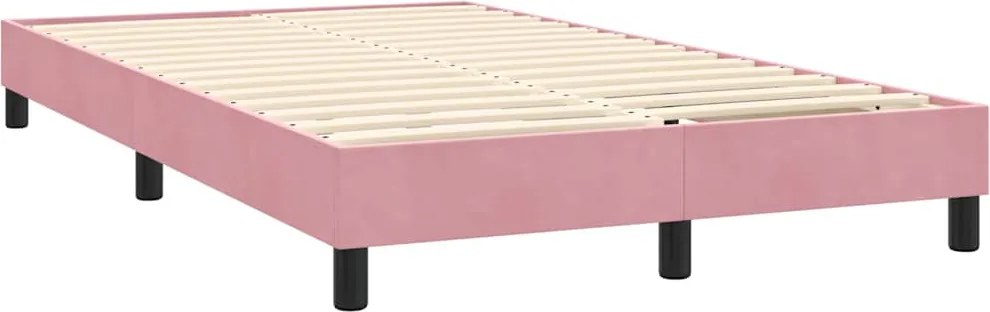 Box spring postel s matrací růžová 120x220 cm samet 3316064