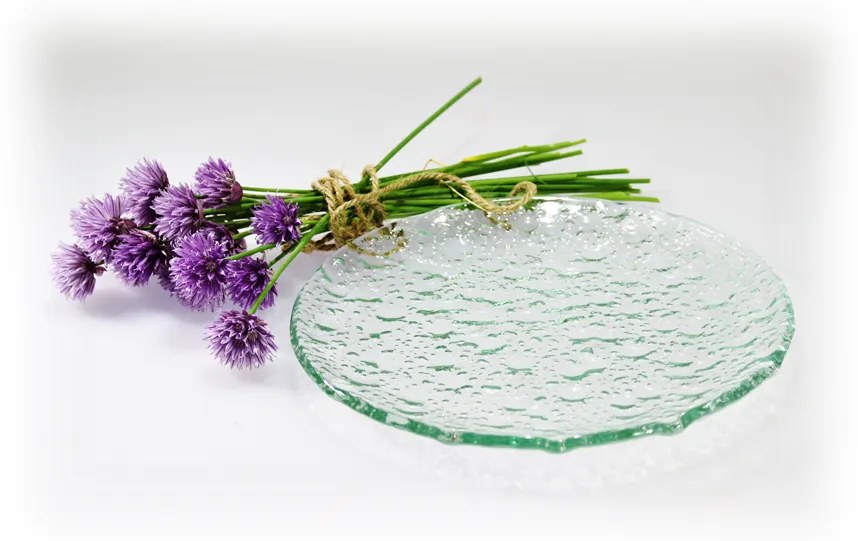 BDK-GLASS Kulaté skleněné talíře NATURE MOON Průměr: 35cm