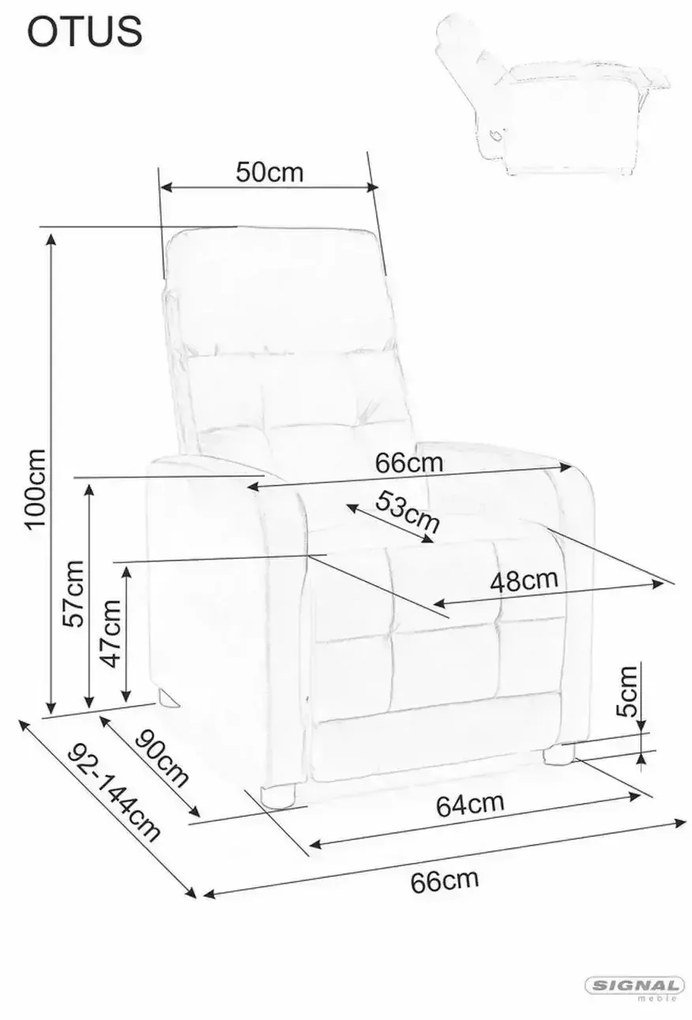 Polohovací křeslo Otus Brego světle šedé