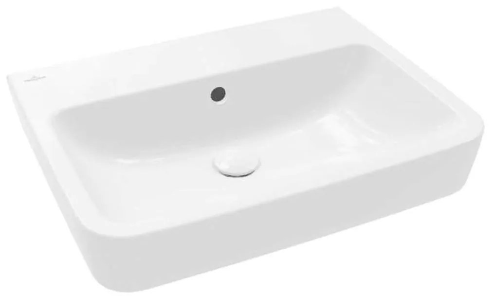 Villeroy & Boch O.novo - Umyvadlo 60x46 cm, s přepadem, bez otvoru pro baterii, AntiBac, CeramicPlus, alpská bílá 4A4162T2