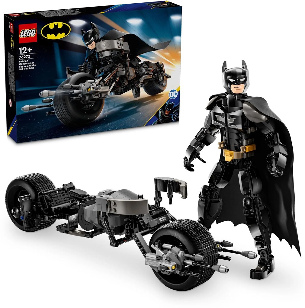 Lego stavebnice lego dc batman 76273 sestavitelná figurka: batman a motorka bat-pod