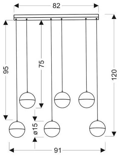 LED Lustr na lanku FURNI 6xLED/5W/230V
