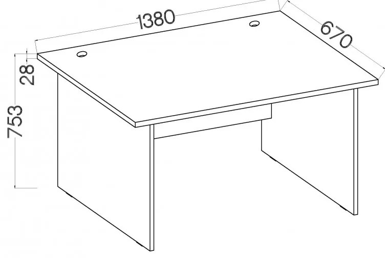 Falco Psací stůl Matylda 170 světle šedá
