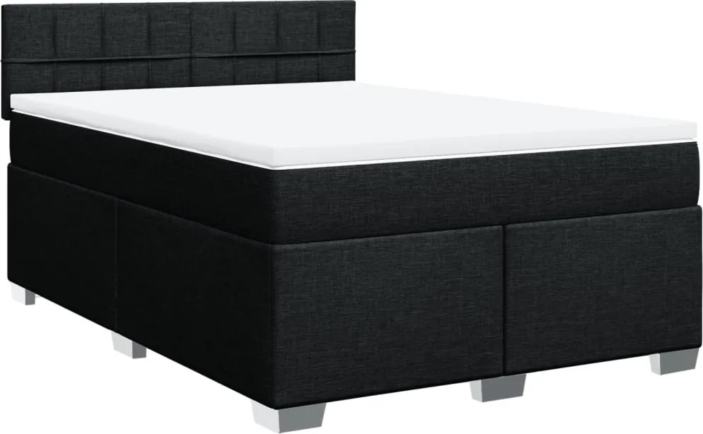 Box spring postel s matrací černá 140 x 190 cm textil 3285885