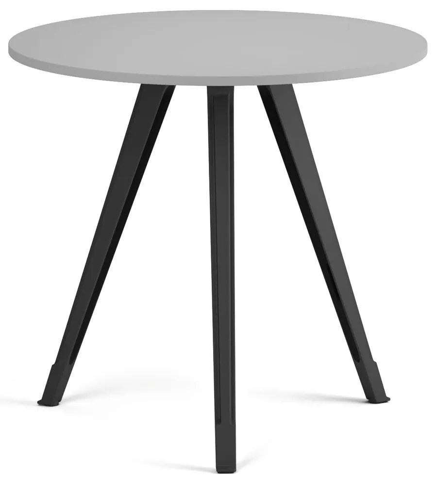 Konferenční stůl PRIMO ZEN, průměr 80 cm, černá podnož, šedá