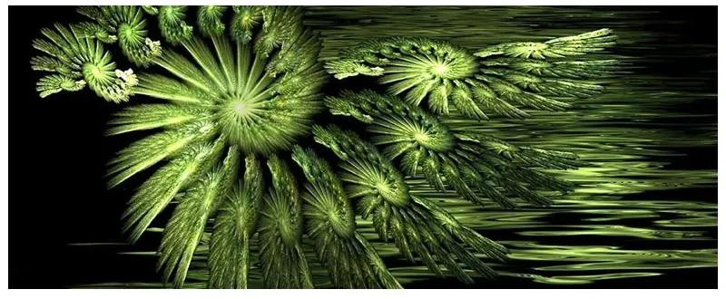 Abstraktní obraz - zelený (100x40 cm), 40 dalších rozměrů