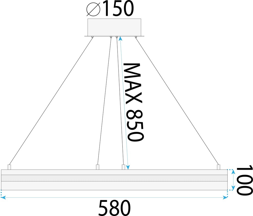 Toolight Toolight, LED závěsné svítidlo 58cm s dálkovým ovládáním APP1672-CP, zlatá, OSW-06137