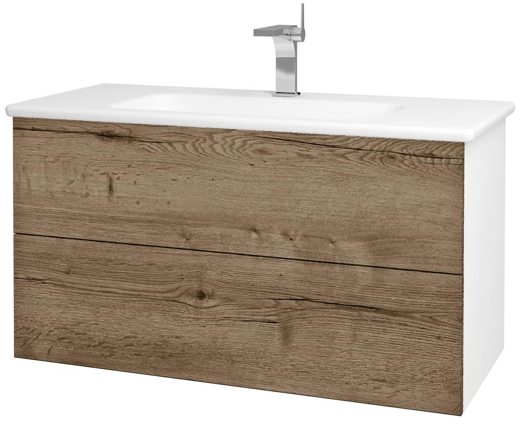 Dřevojas Koupelnová skříň VARIANTE SZZ2 100 (umyvadlo Euphoria) Varianta: N01 Bílá lesk / D17 Colorado