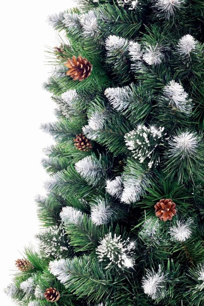 Vánoční stromek Borovice diamantová se stříbrnými třpytkami 300 cm