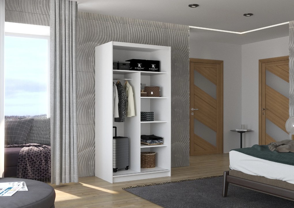 ADRK Furniture Posuvná skříň se zrcadlem BAROS 100 ADRK-SW-BAR-SW-100