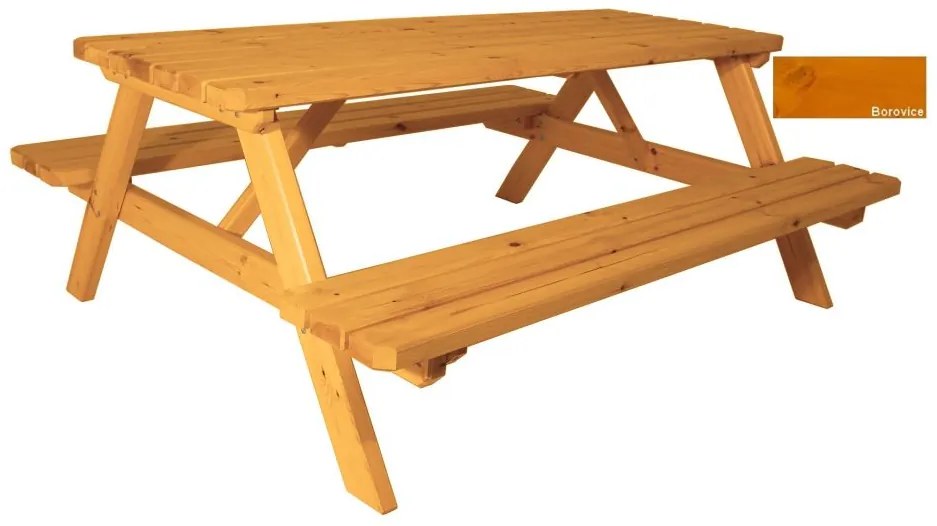 Gaboni 63339 Zahradní set piknik - s povrchovou úpravou - 200 cm - BOROVICE