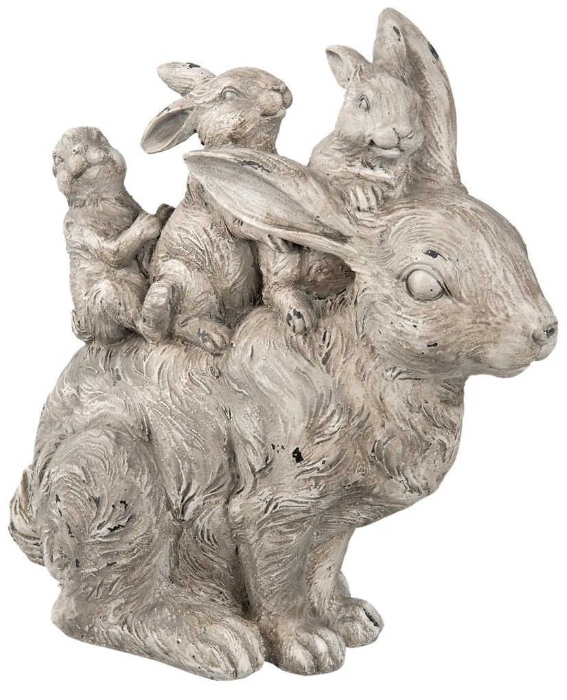 Dekorace  Zajíc s malými zajíčky - 33*15*32 cm