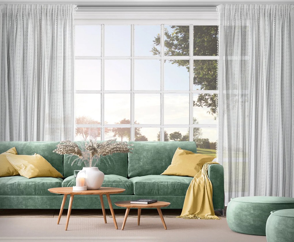 ZÁVĚS NA PÁSCE ADORA 140X270 CM BÍLÁ