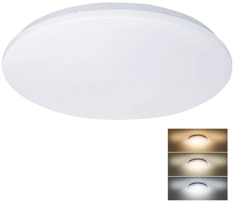 Solight LED stropní světlo Plain, 3CCT, 36W, 2520lm, 3000K, 4000K, 6000K, kulaté, 45cm