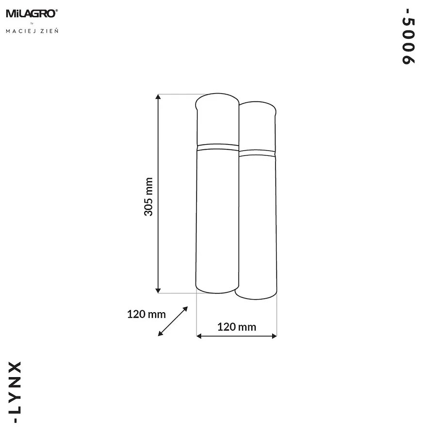 Stropní svítidlo Lynx, 2x zlaté/černé kovové stínítko