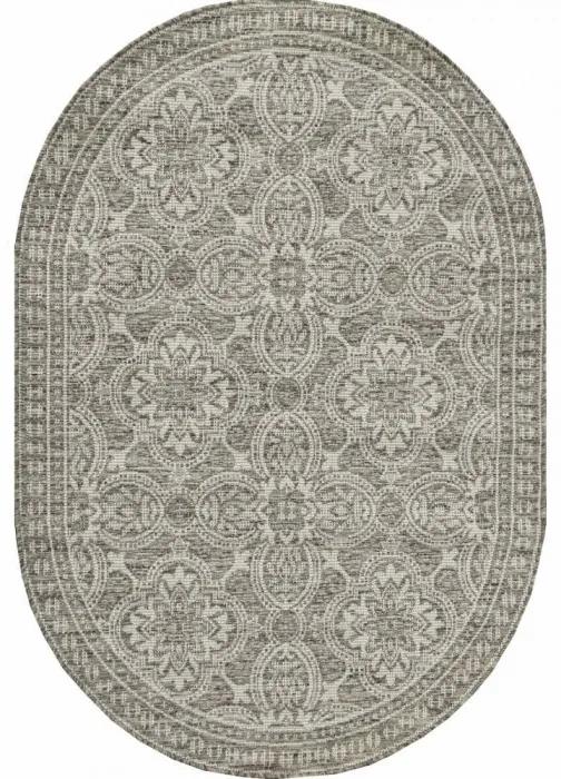 Kusový koberec OVÁL Flat 21193 ivory/silver/grey Varianta: Ovál 200x290 cm