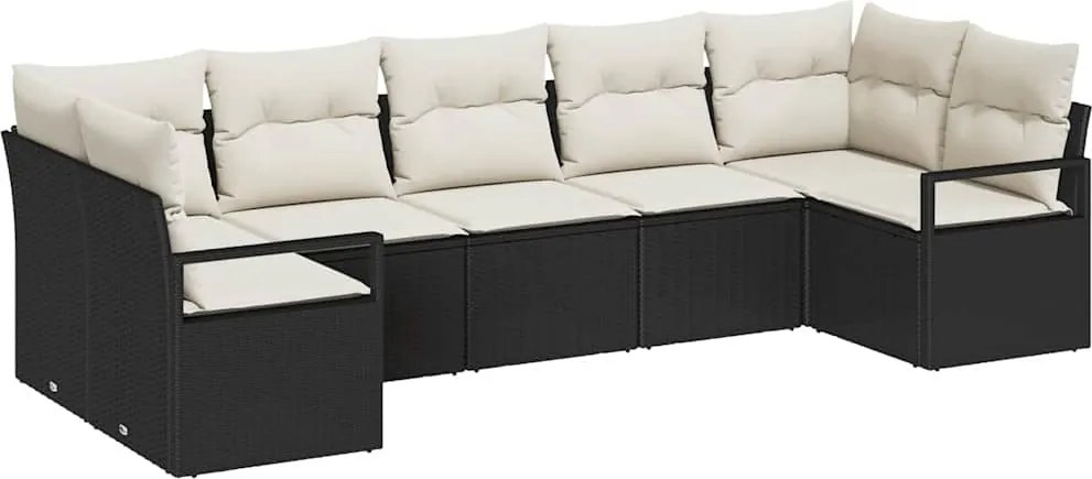 Set pohovek 7 ks Černá polyratan 3346527