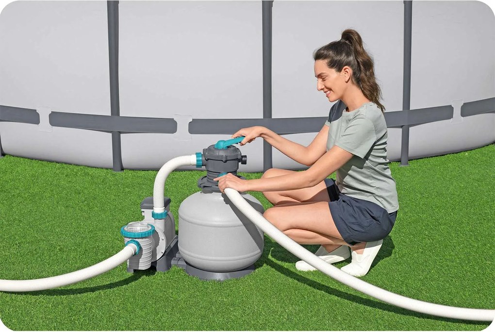 Bestway 58486 bazénové pískové čerpadlo s 11355 l/h a filtračními koulemi pro účinné čištění vody