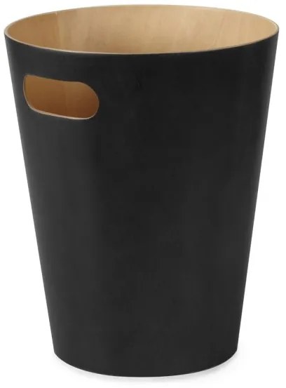 Odpadkový koš Umbra WOODROW 28 cm - černý/přírodní