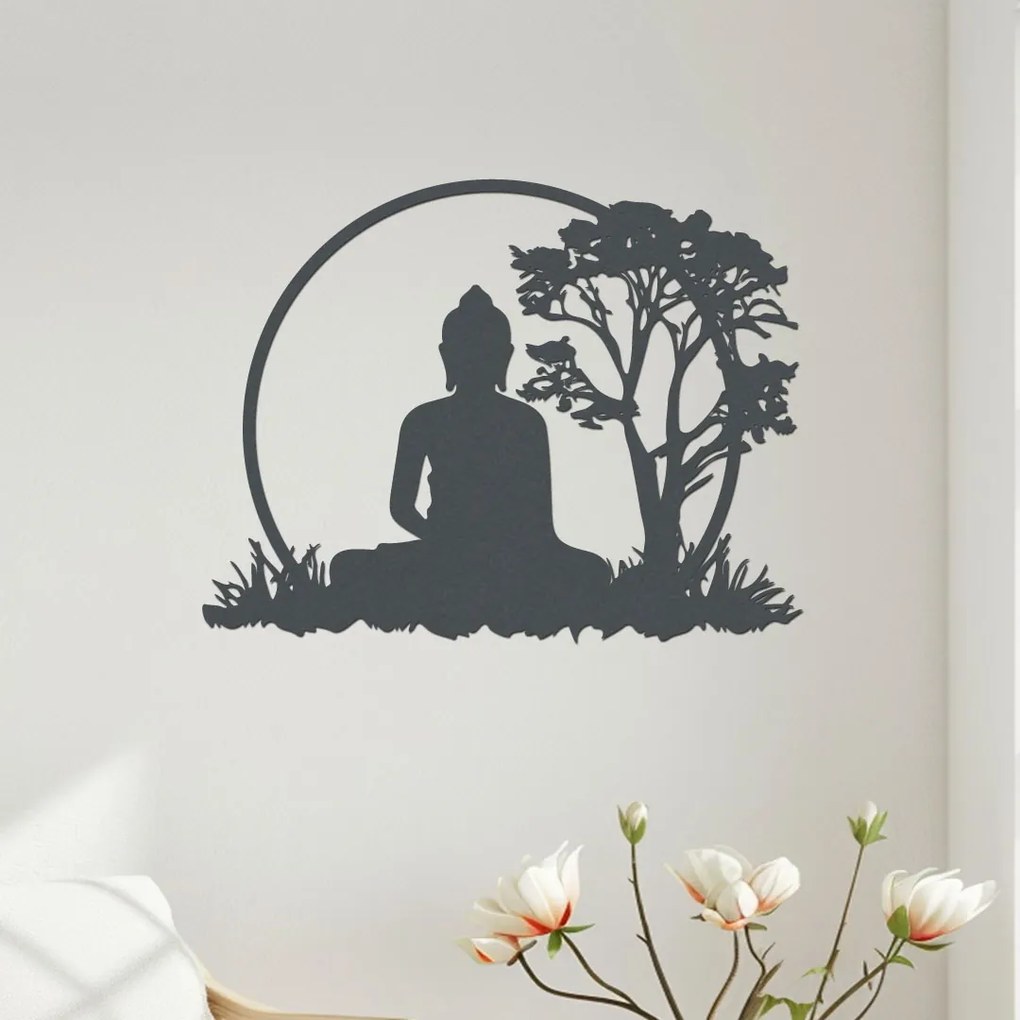 dřevo života Dřevěný obraz Ranní meditace Rozměry (cm): 40x31, Zvolte barvu dekoru: Antracitová