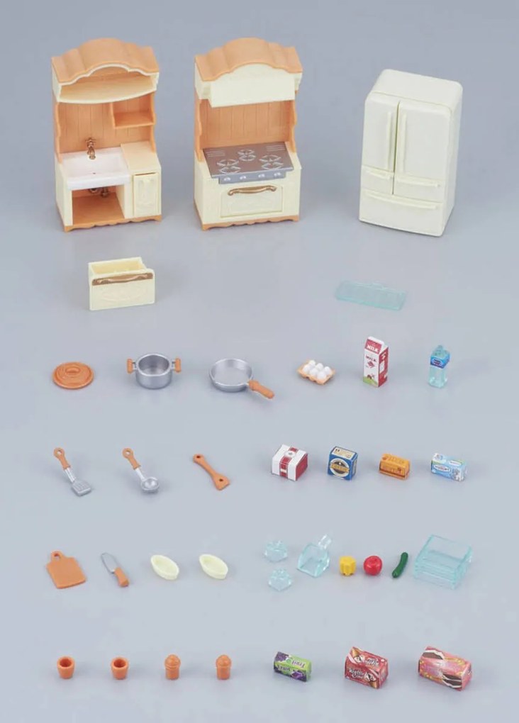 _Ostatní 1_ Sylvanian Families kuchyňská linka s ledničkou nábytek doplněk k herním sadám 5341