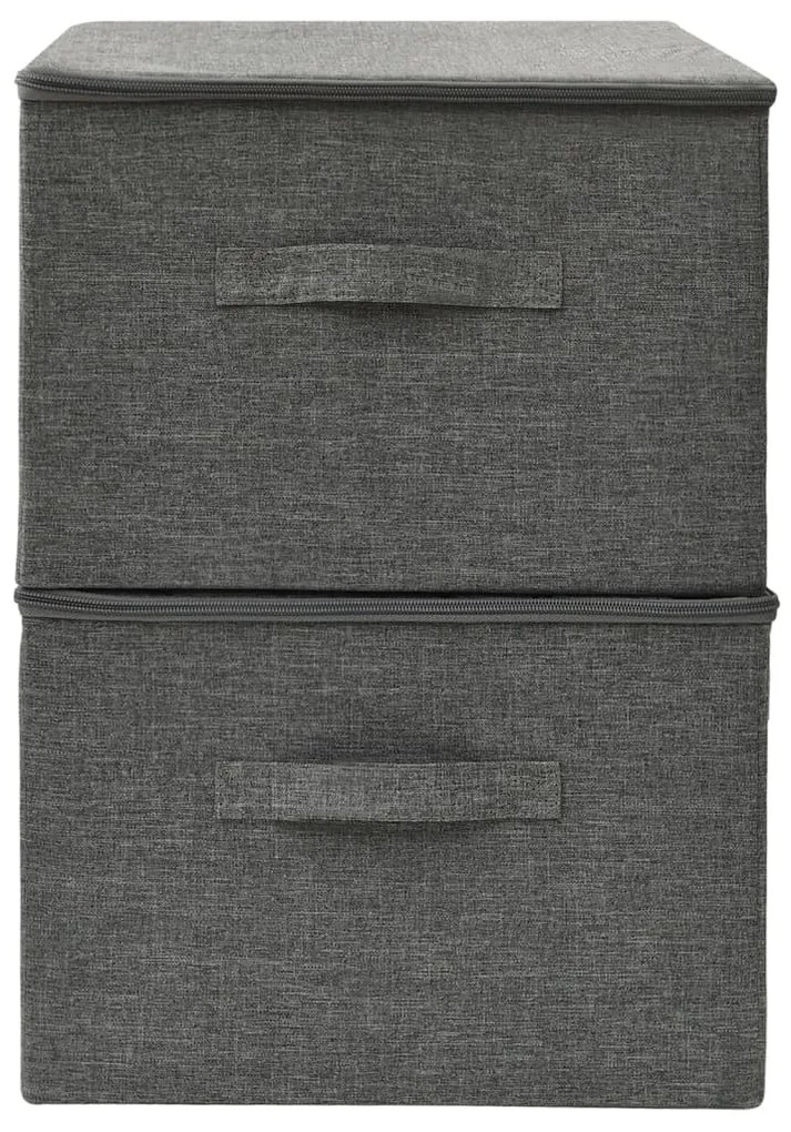 Úložné boxy 2 ks textil 43 x 34 x 23 cm antracitové - Default Title