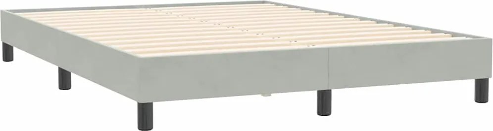 Box spring postel s matrací světle šedá 160x210 cm samet 3316503