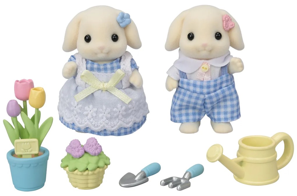 Figurky sylvanian families květinový set a sourozenci flora králíků