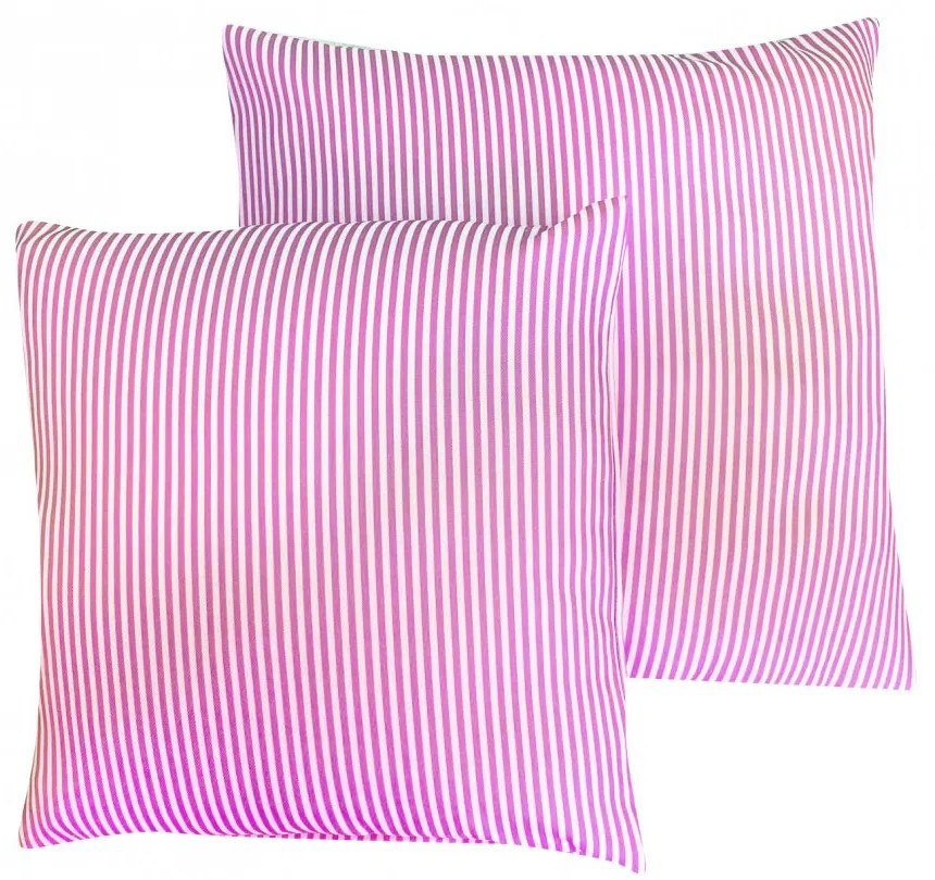 Povlak na polštář Proužek růžový 40x40 cm