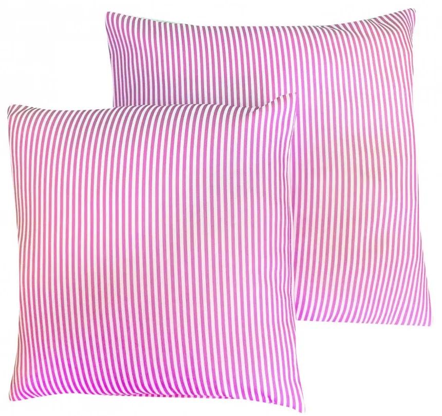 Povlak na polštář Proužek růžový 50x50 cm