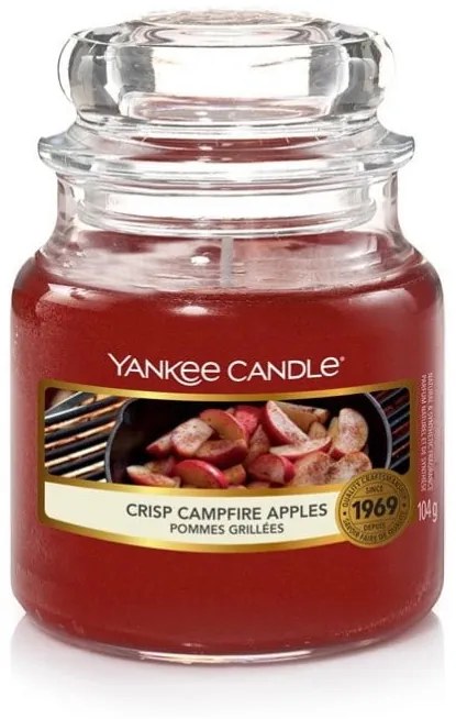 Yankee Candle Svíčka Yankee Candle 104g - Crisp Campfire Apples, červená barva, hnědá barva, sklo, vosk