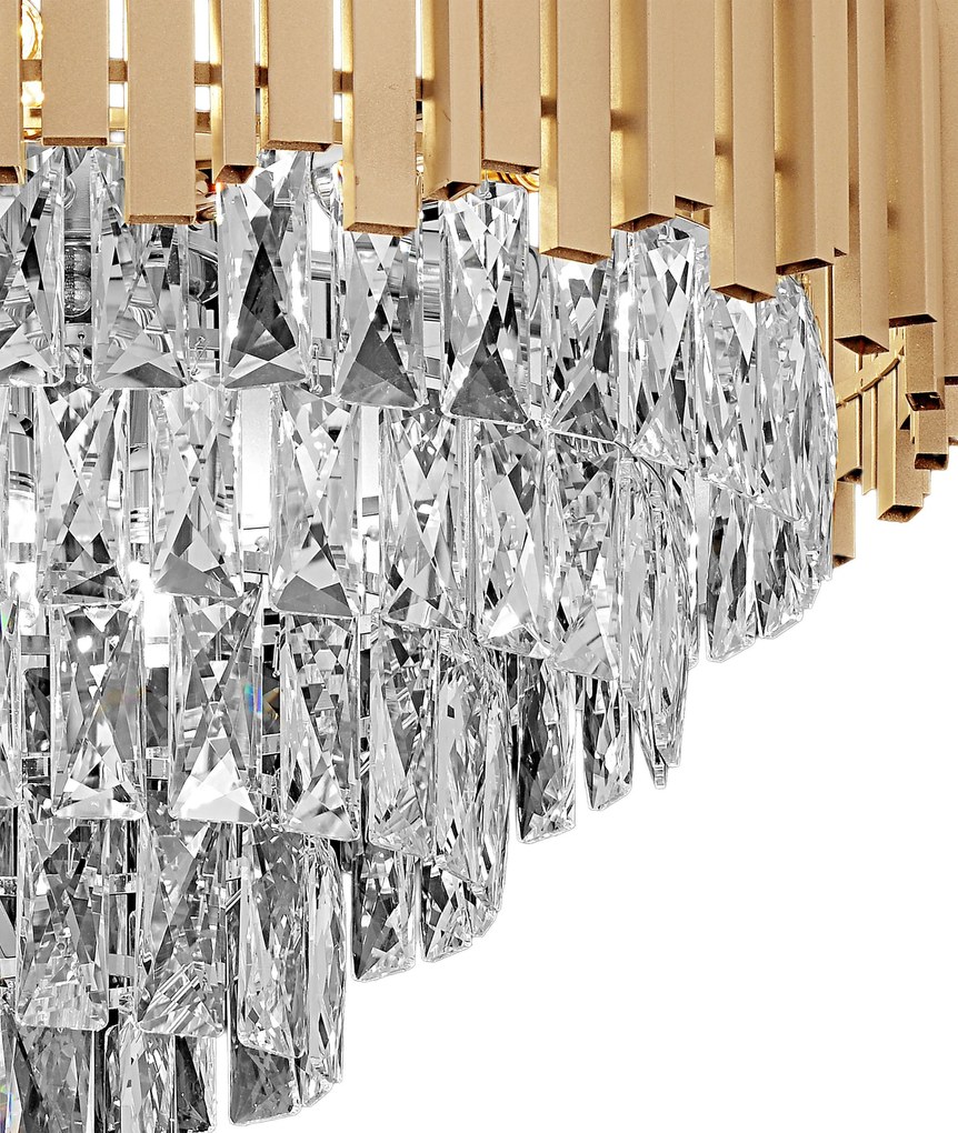 Toolight Závěsné LED osvětlení Crystal Modern D6 G053-CP 80CM zlaté