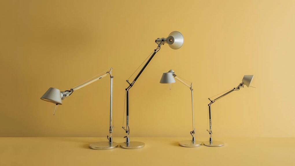 Artemide A001000+A004030 Tolomeo Tavolo halo, designová stolní lampa s vypínačem, 1x77W E27, hliník, 129cm